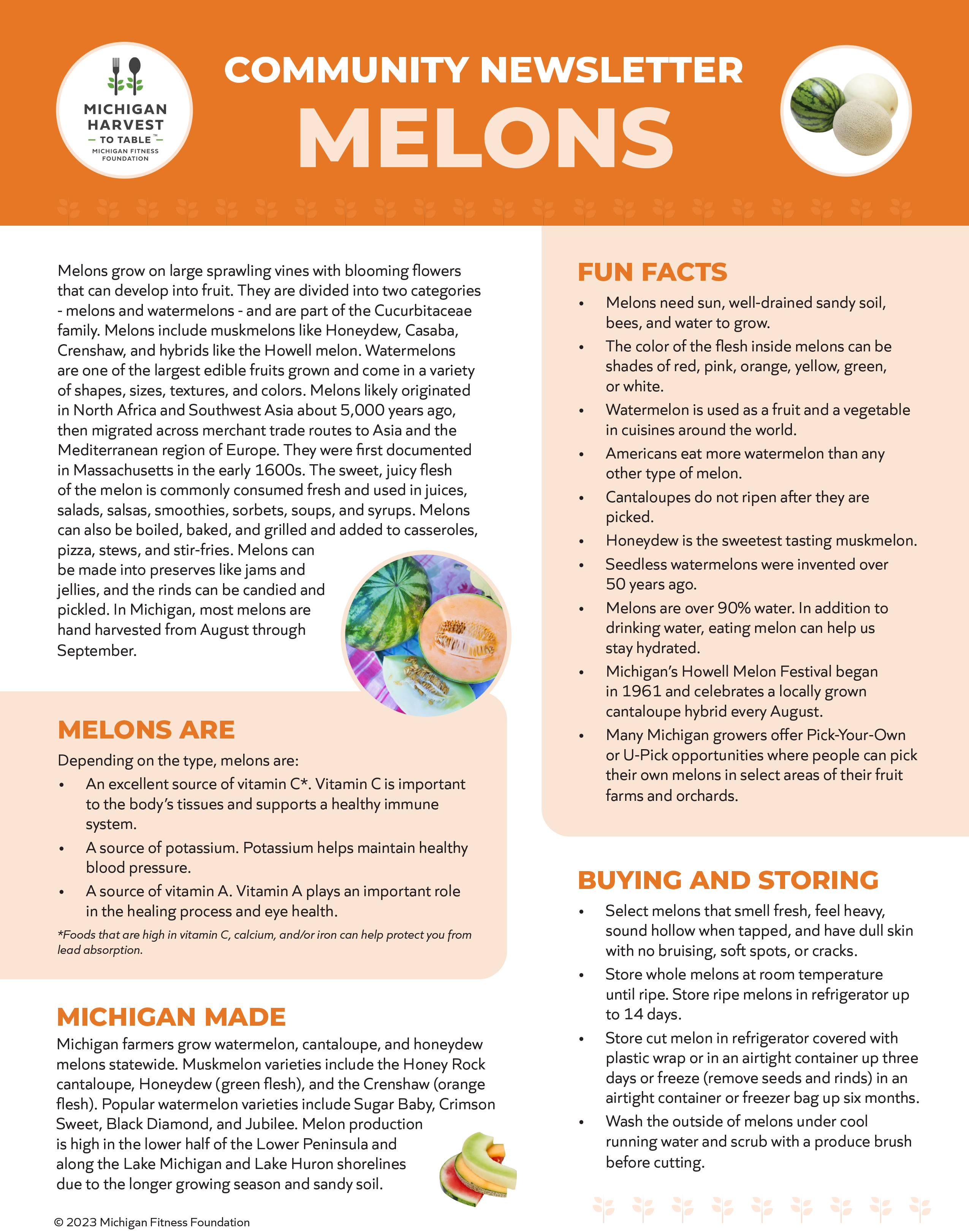 Melons - Michigan Harvest to Table